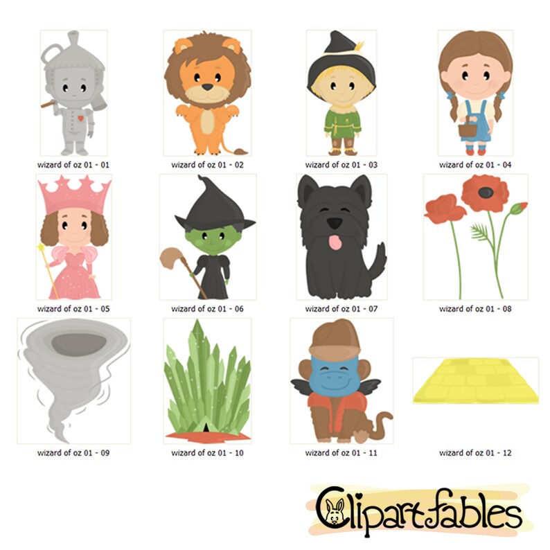 WIZARD of OZ Inspired Clip Art Set Dorothy Wicked Witch - Etsy
