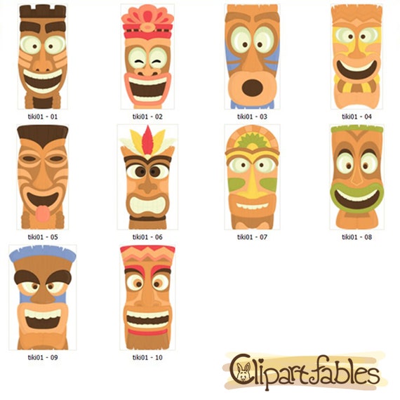 Happy Tiki Mask Clip Art