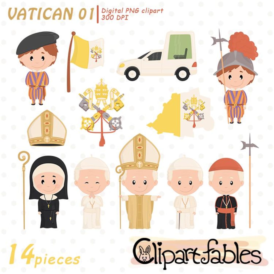 VATICAN CITY Clipart, Catholic Church, Cute Catholic Pope Illustrations ...