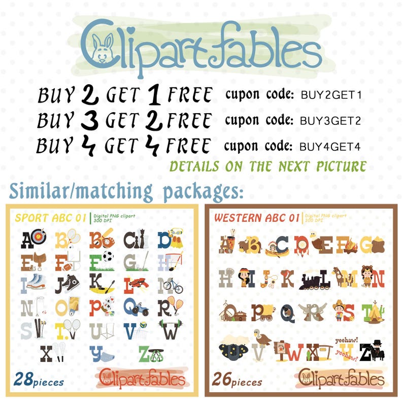 ANIMAL ALPHABET Clipart, KIDS Alphabet, Child Education, English Abc ...
