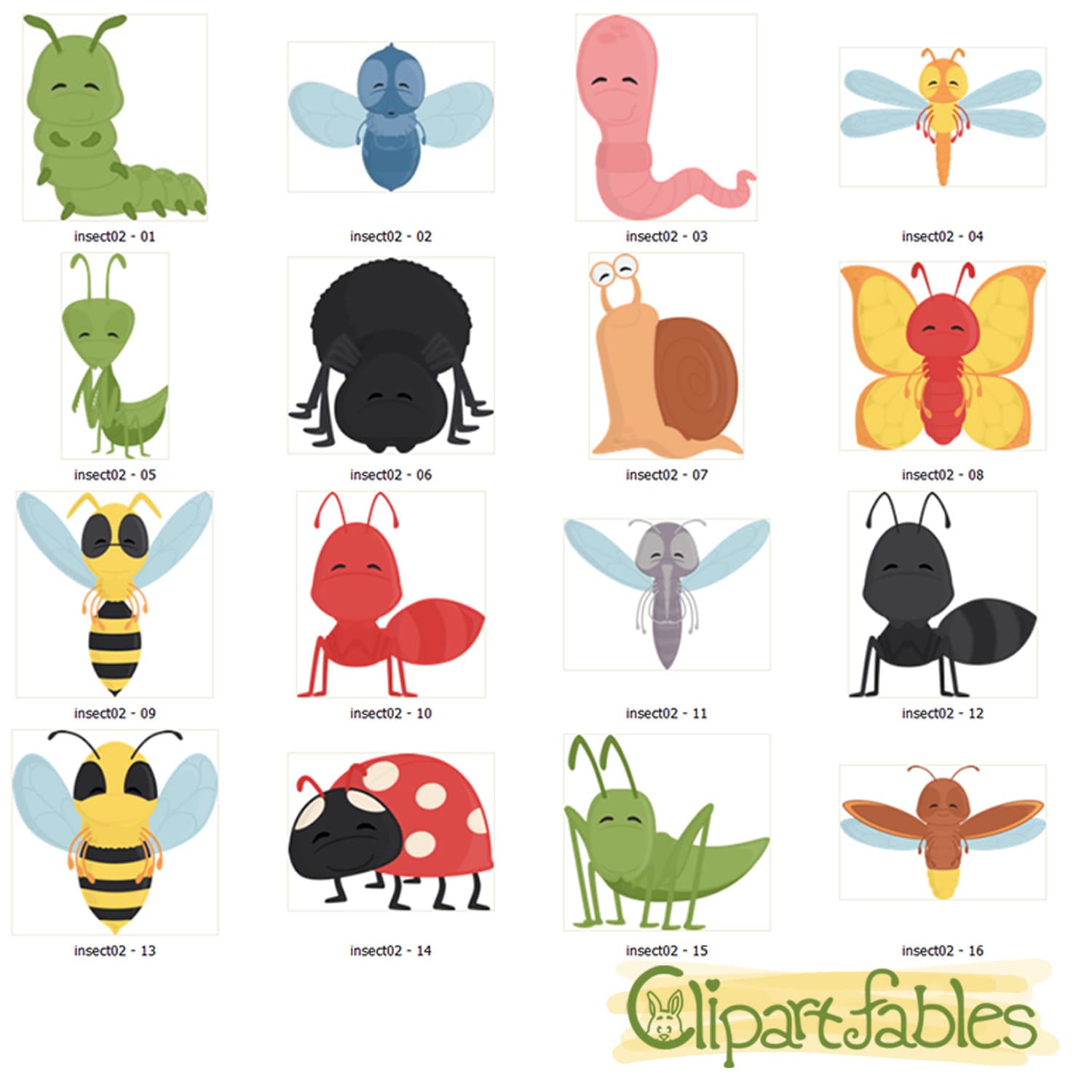 Cute INSECT 2 Clipart, Beetle, Bug Clip Art, Digital Clipart, Insect ...