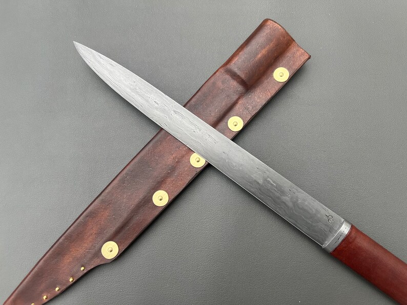 Seax Knife/sword Hand Forged Wrought Iron and Hearth Steel Narrow Sax ...