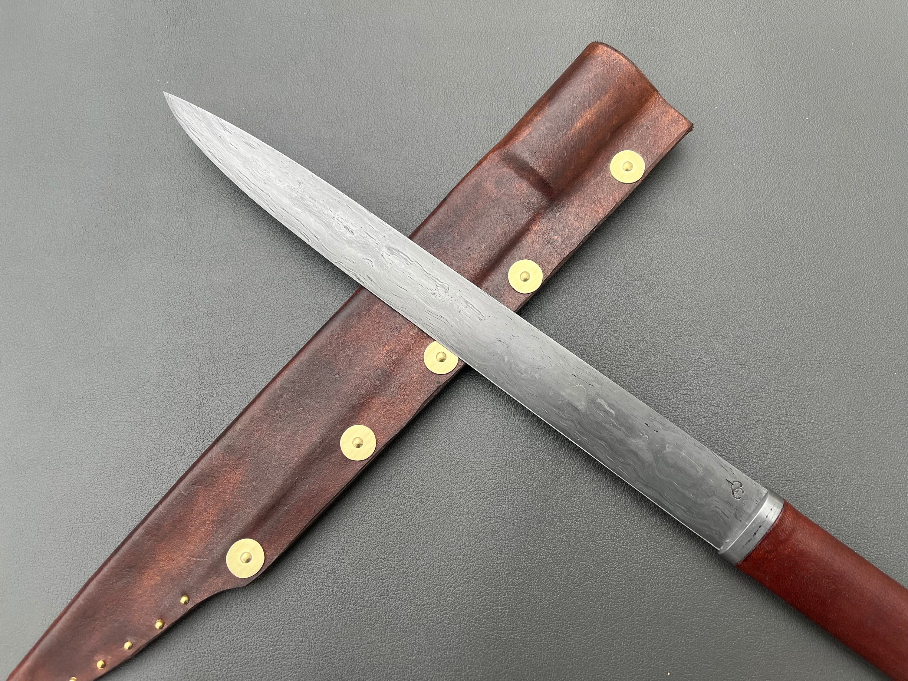 Seax Knife/sword Hand Forged Wrought Iron and Hearth Steel Narrow Sax ...