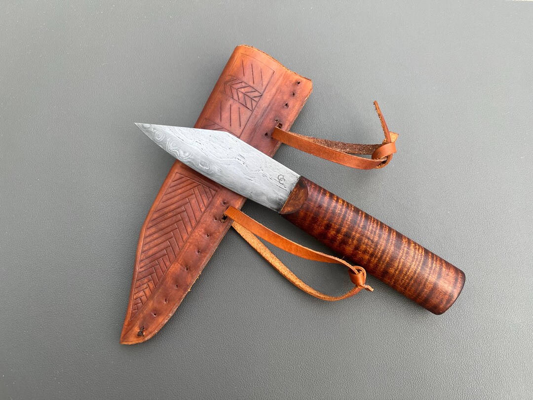 Seax Knife Maple With Hearth Steel Wrought Iron Viking/anglo Saxon ...