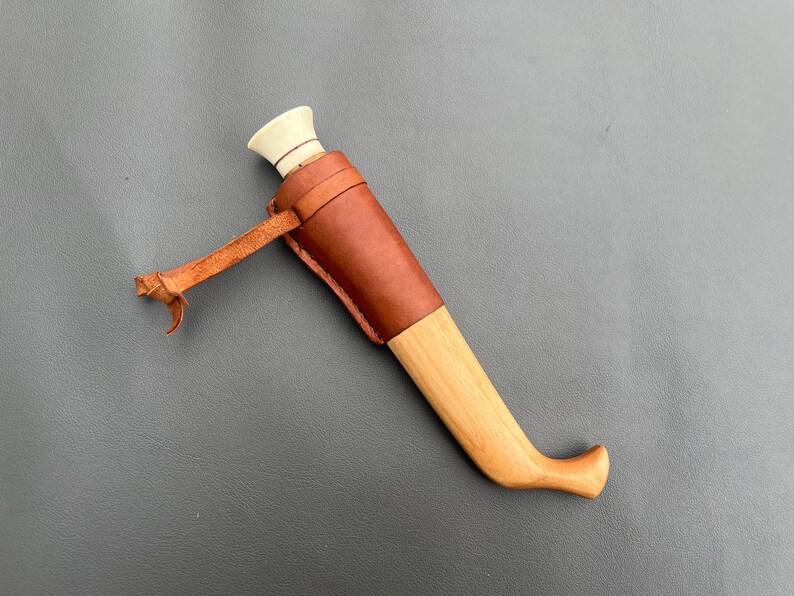 Sami Style Puukko Knife, Antler and Birch Burl Handle With Traditional ...