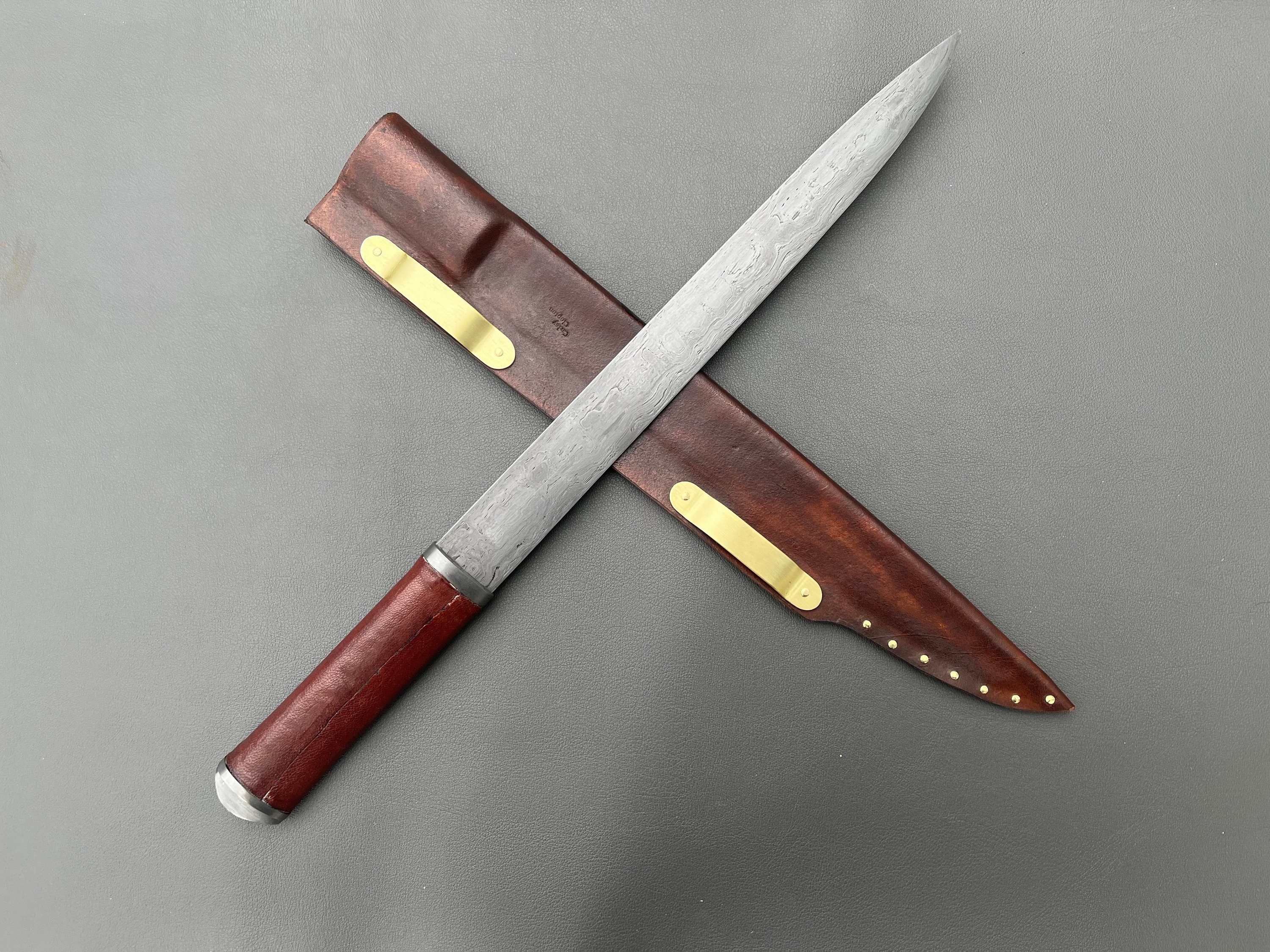 Seax Knife/sword Hand Forged Wrought Iron and Hearth Steel Narrow Sax ...