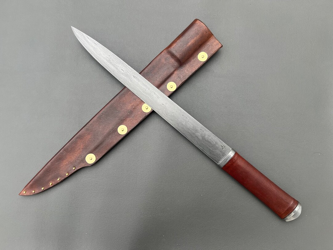 Seax Knife/sword Hand Forged Wrought Iron and Hearth Steel Narrow Sax ...