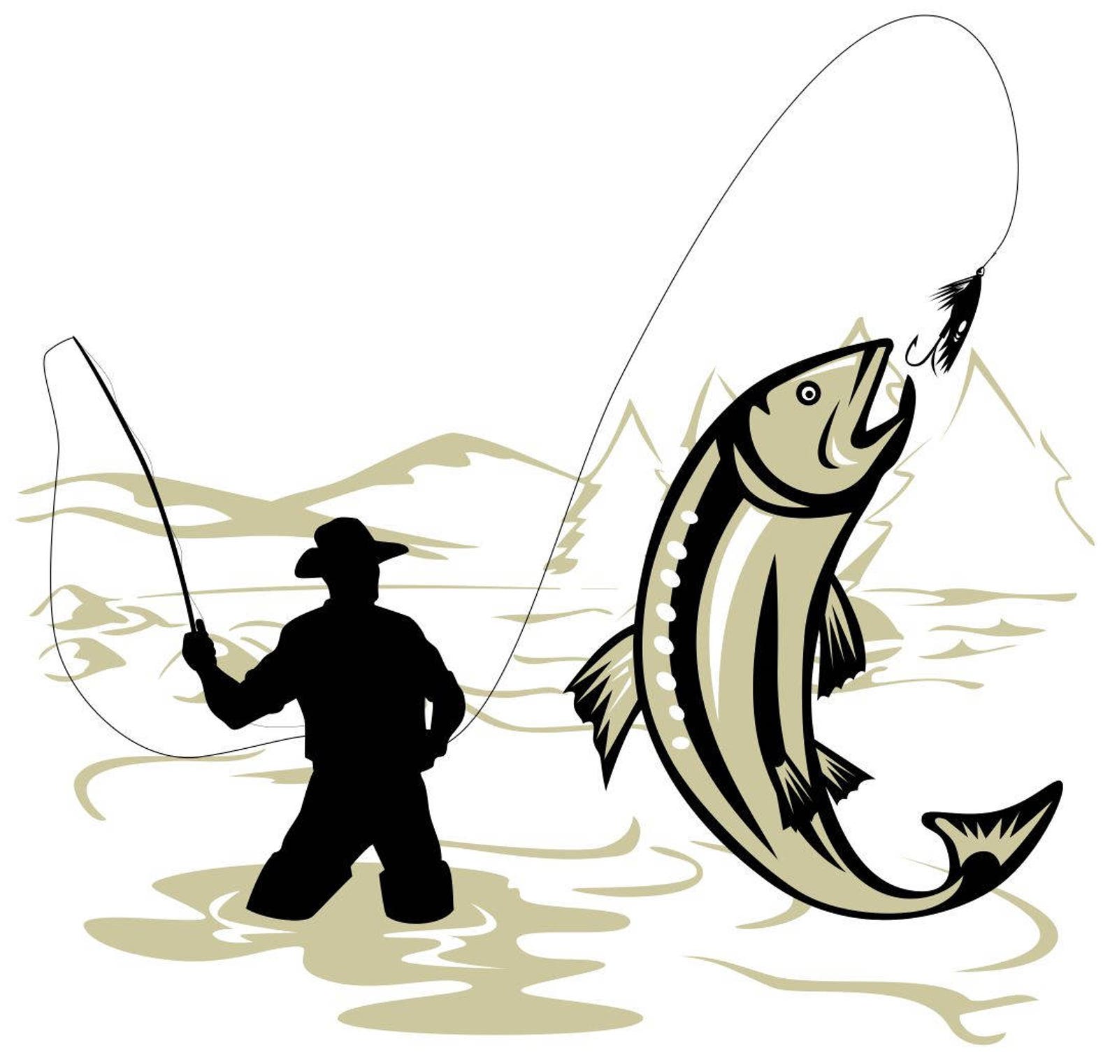 Fly Fishing Vinyl Sticker/decal - Etsy