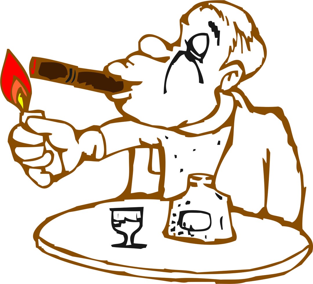 Cigar Man Decal Sticker Man Smoking Cigar - Etsy