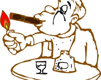 Cigar Man Decal - Etsy