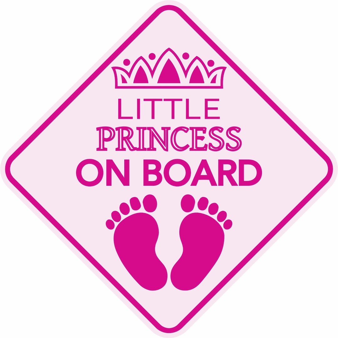 Little Princess on Board Baby Car Vinyl Decal Sticker Caution Sign ...