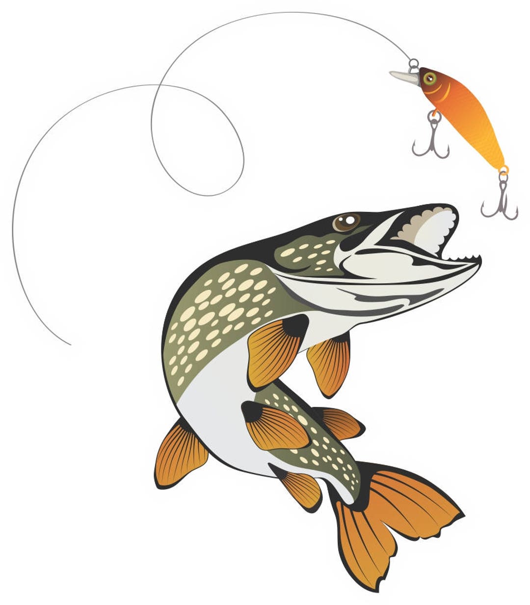 Northern Pike Fish Vinyl Sticker/decal - Etsy