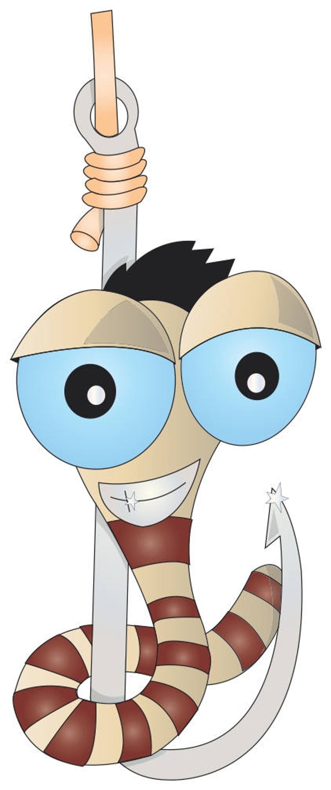 Worm on a Fishing Hook Vinyl Sticker/decal - Etsy