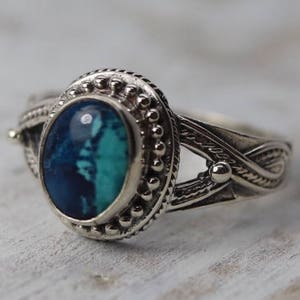 Vintage Sterling Blue Howlite Ring, Size 10, Turquoise Colored Estate ...