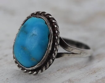 Vintage Sterling Blue Howlite Ring Size 10 Turquoise Colored | Etsy