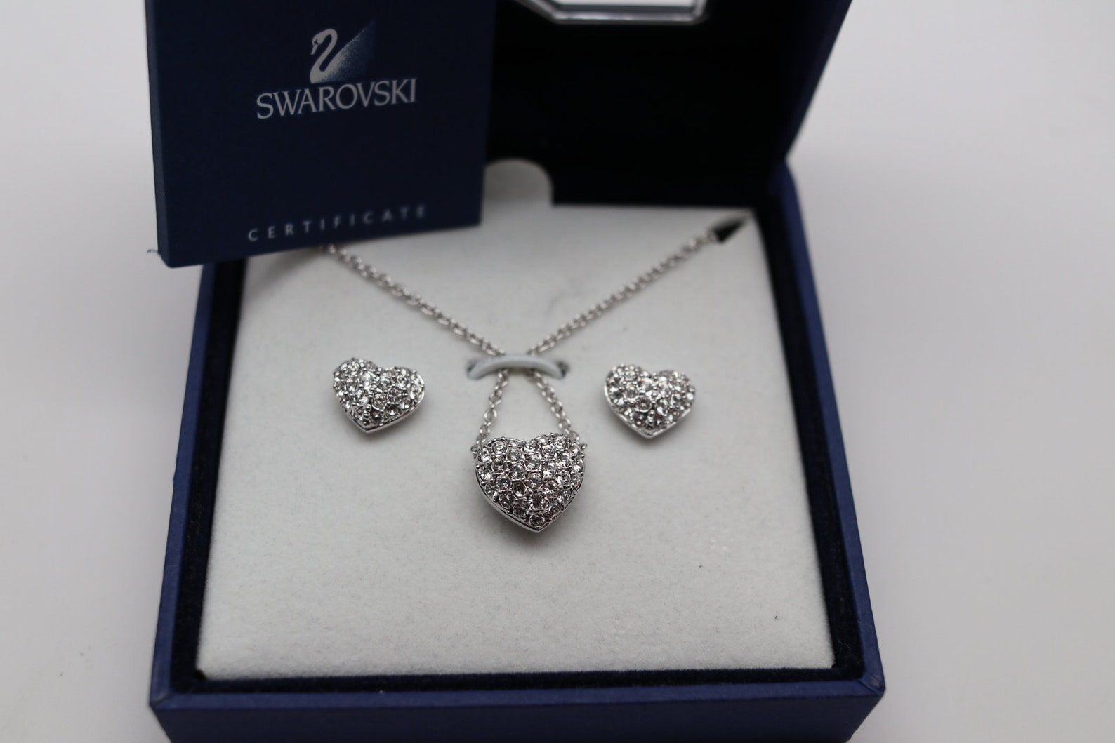 Estate Swarovski Jewelry Set, Swarovski Heart Necklace & Earrings ...