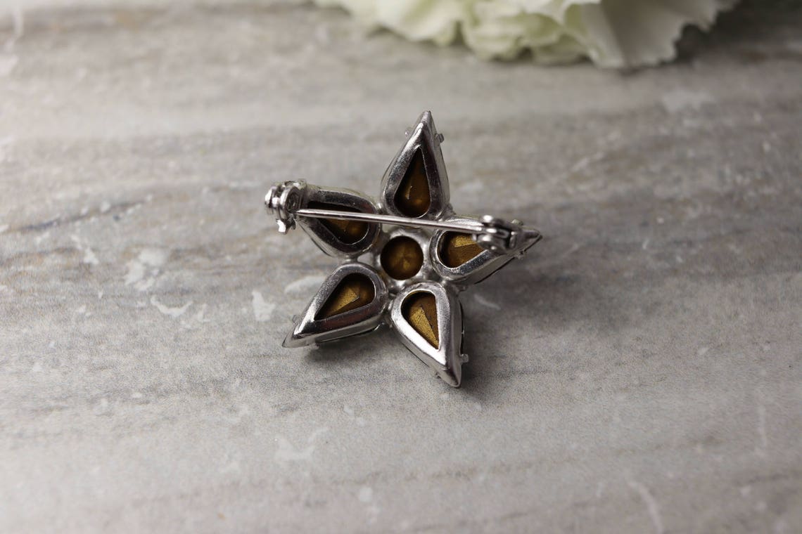 Vintage Rhinestone Star Brooch 1 Long Estate Jewelry - Etsy