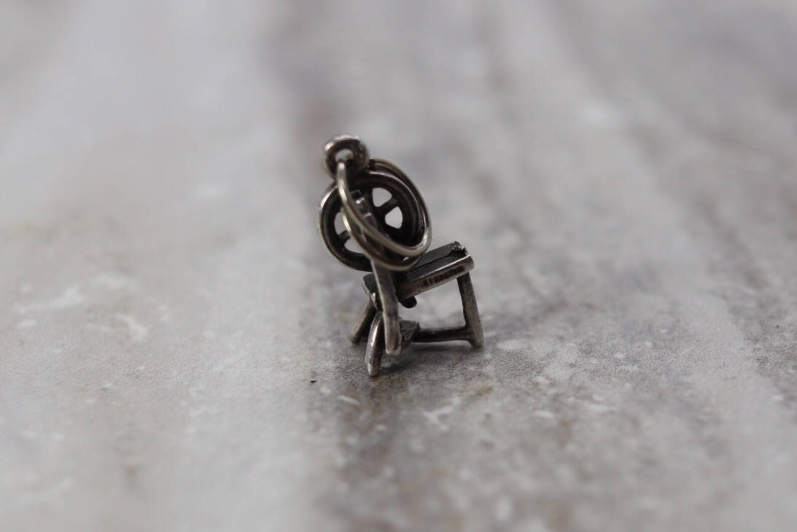 1970s Spinning Wheel Charm, Sterling Silver Charm, 3 Dimensional Charm ...