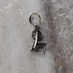 1970s Spinning Wheel Charm, Sterling Silver Charm, 3 Dimensional Charm ...