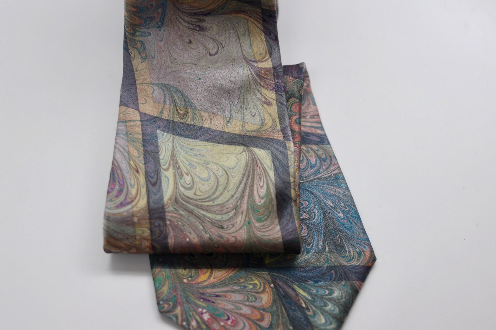 Vintage Hand Marbled Silk Tie Michael Kensinger Imported - Etsy
