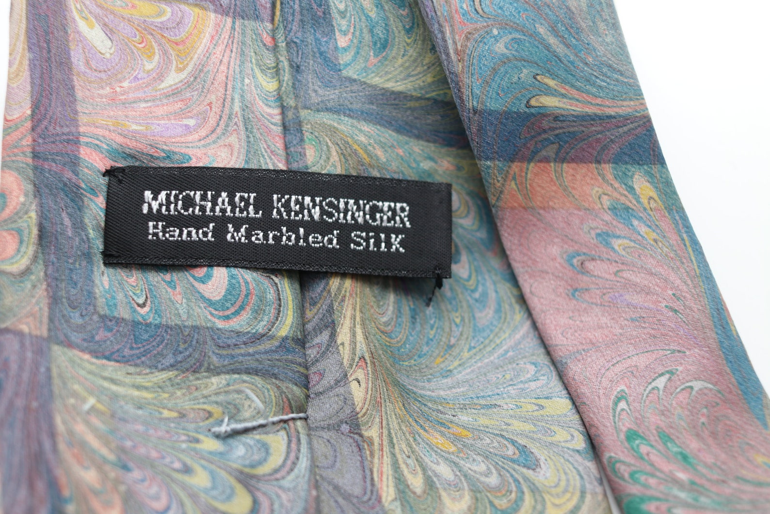 Vintage Hand Marbled Silk Tie Michael Kensinger Imported - Etsy