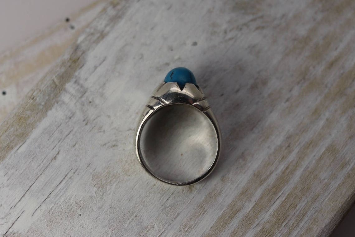 Vintage Sterling Blue Howlite Ring Size 9.5 Turquoise - Etsy