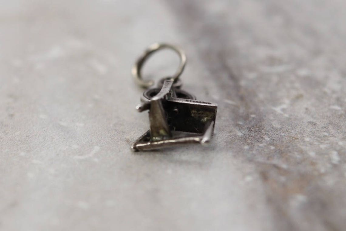 1970s Spinning Wheel Charm, Sterling Silver Charm, 3 Dimensional Charm ...
