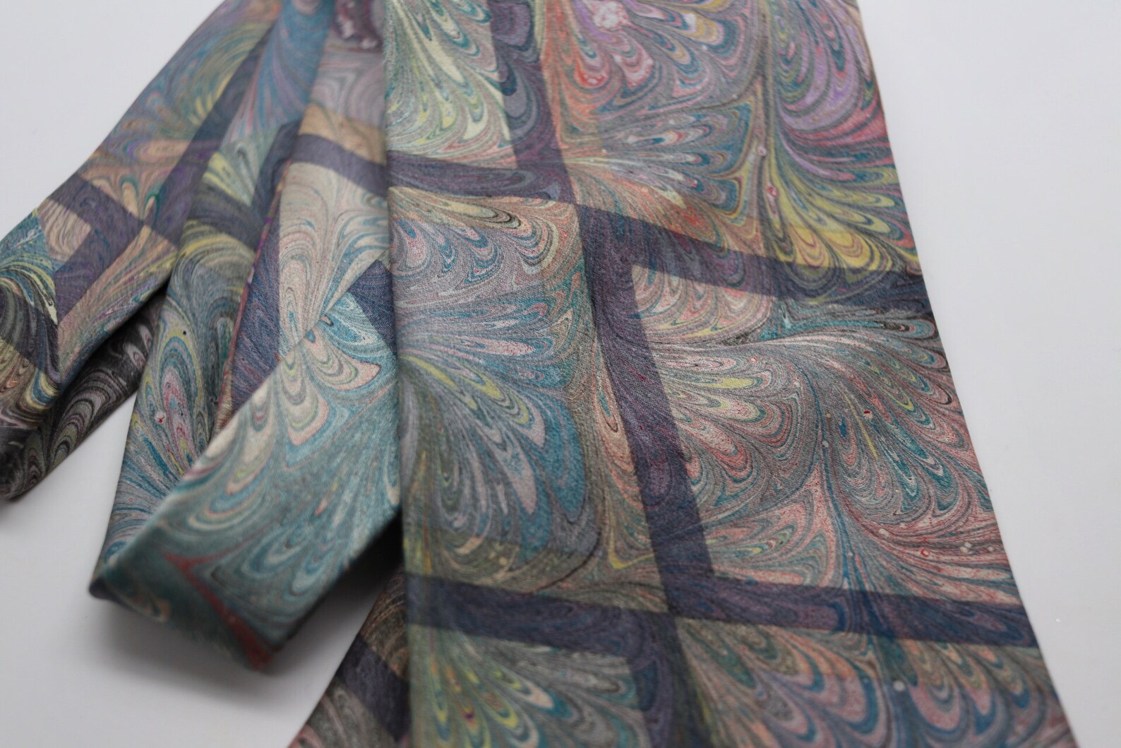 Vintage Hand Marbled Silk Tie Michael Kensinger Imported - Etsy