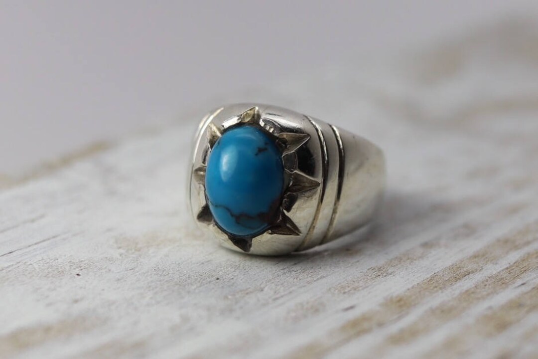 Vintage Sterling Blue Howlite Ring, Size 9.5, Turquoise Colored Estate ...