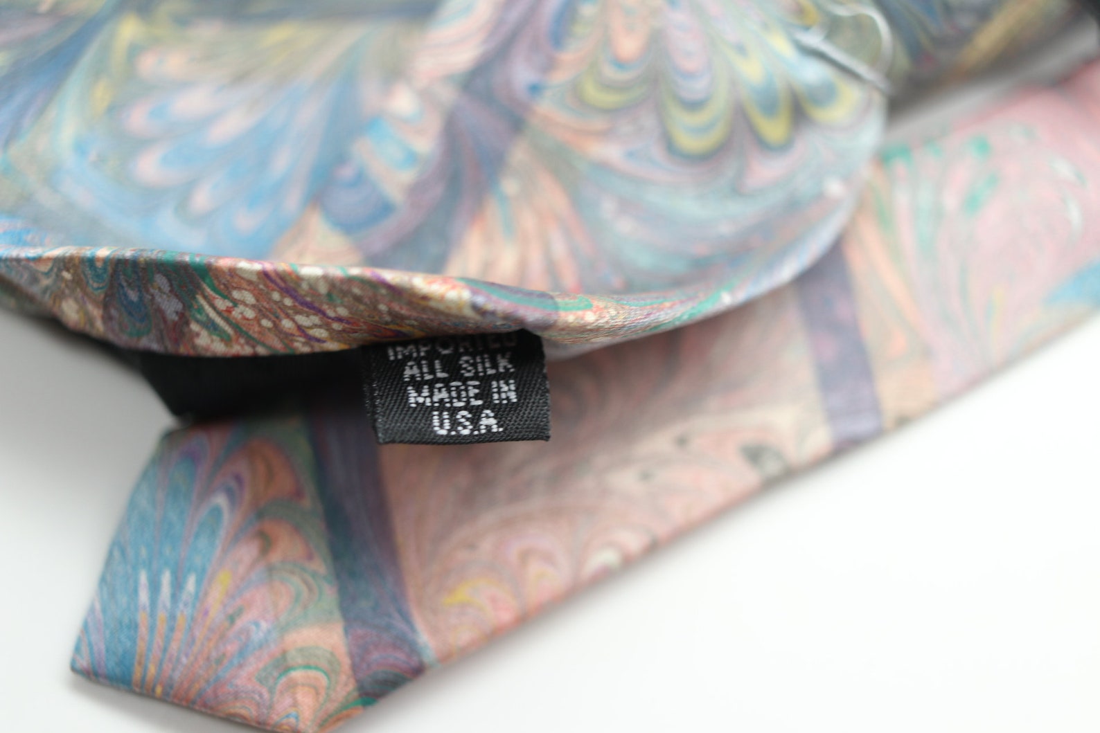 Vintage Hand Marbled Silk Tie Michael Kensinger Imported - Etsy