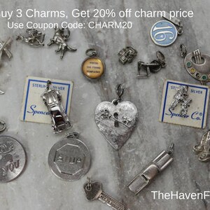 1970s Spinning Wheel Charm, Sterling Silver Charm, 3 Dimensional Charm ...