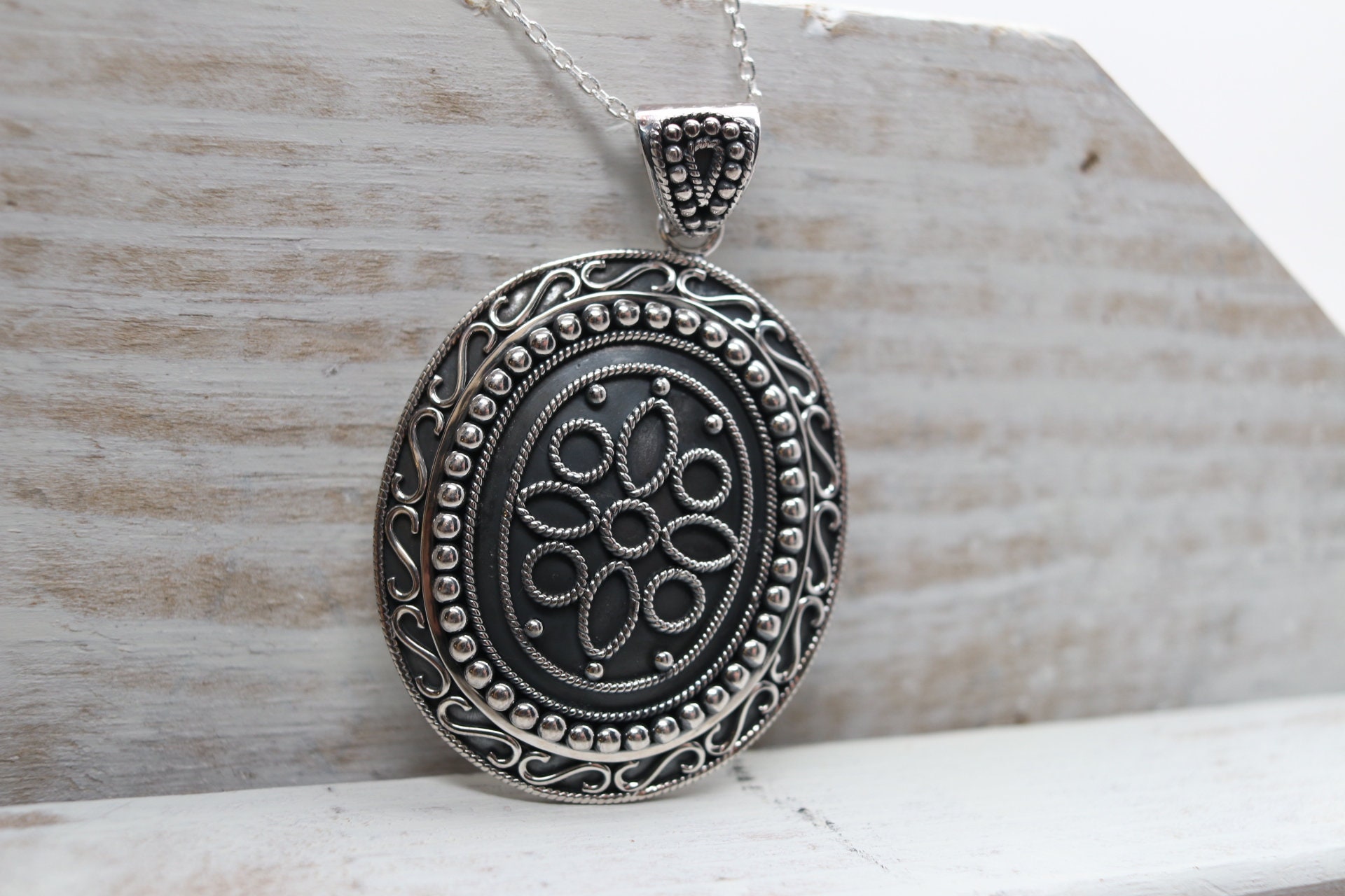 Estate Sterling Silver Pendant necklace 29 sterling chain & | Etsy