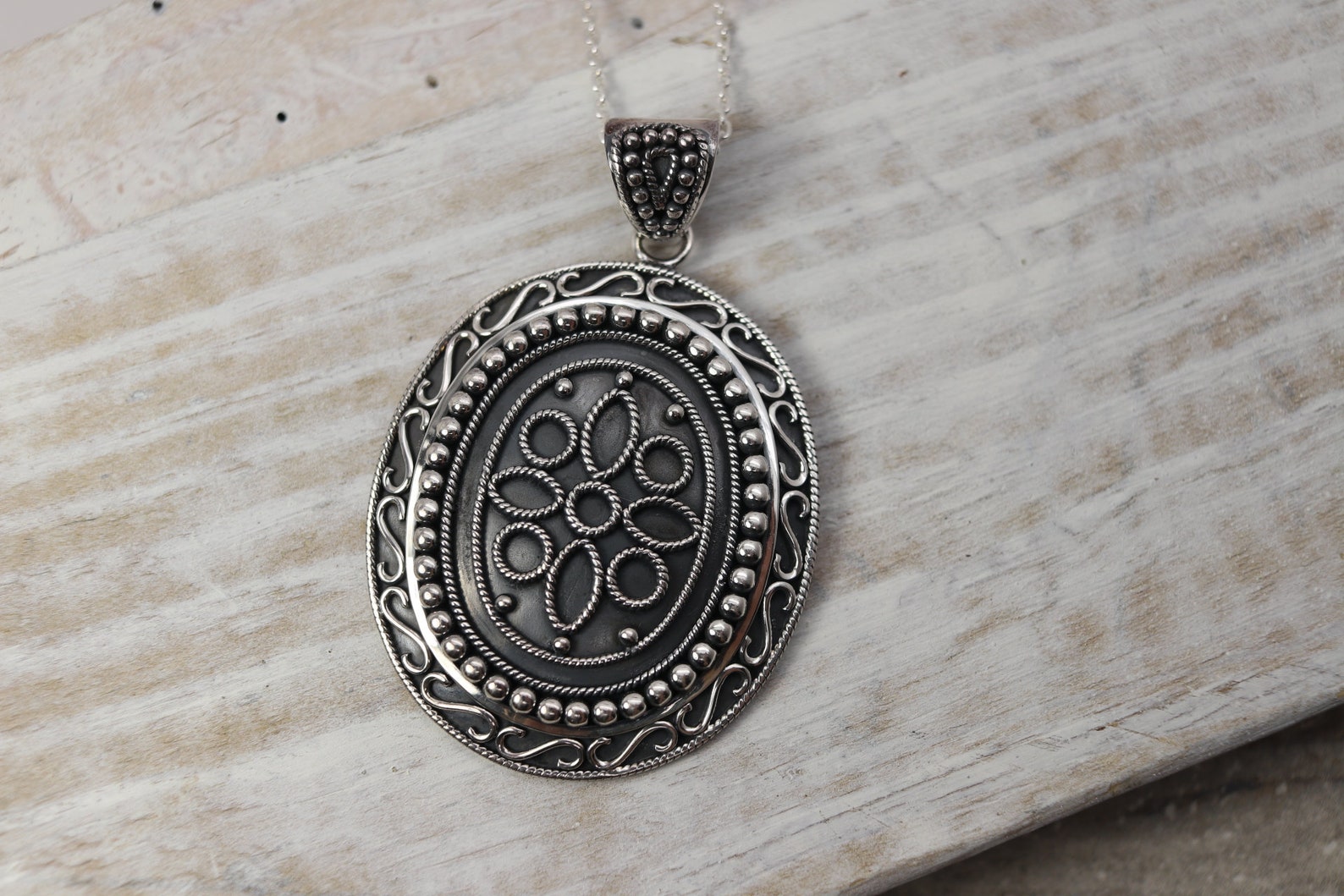 Estate Sterling Silver Pendant necklace 29 sterling chain & | Etsy