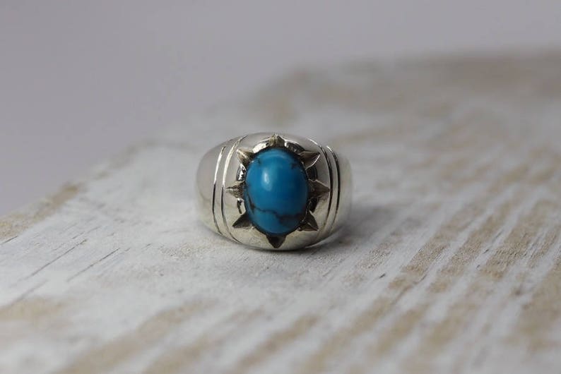 Vintage Sterling Blue Howlite Ring Size 9.5 Turquoise - Etsy