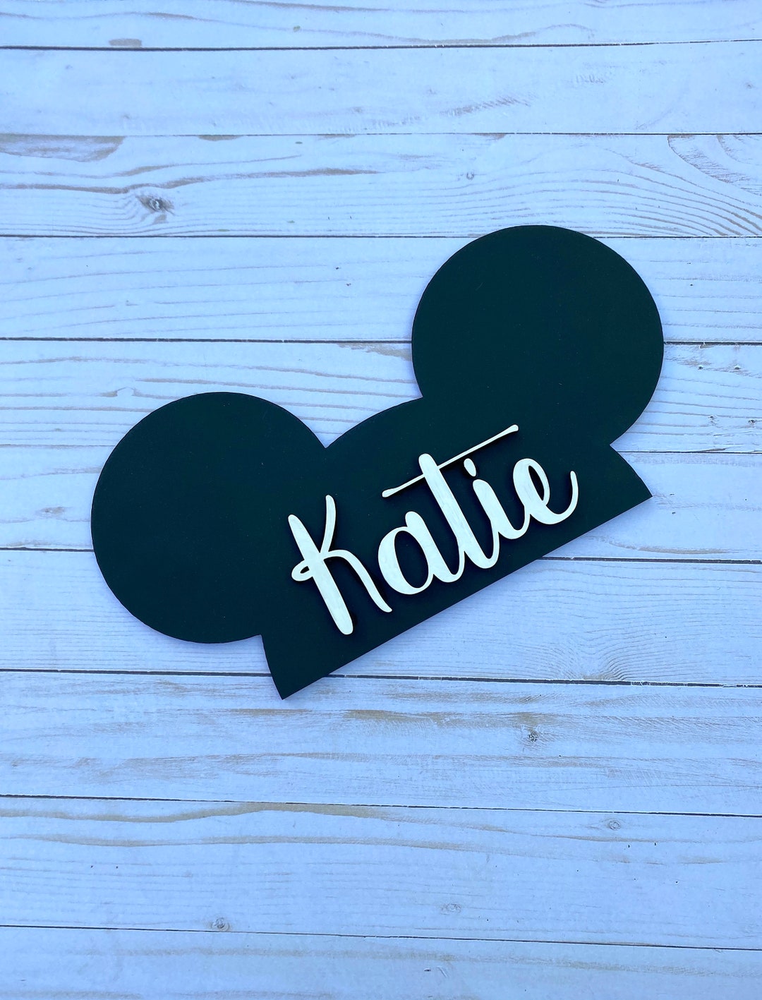 Wood Mouse Ears Plaque, Personalized Mouse Ears Sign, Mickey Hat ...