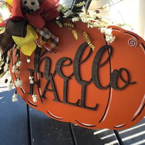 Hello Fall Pumpkin Door Hanger - Etsy
