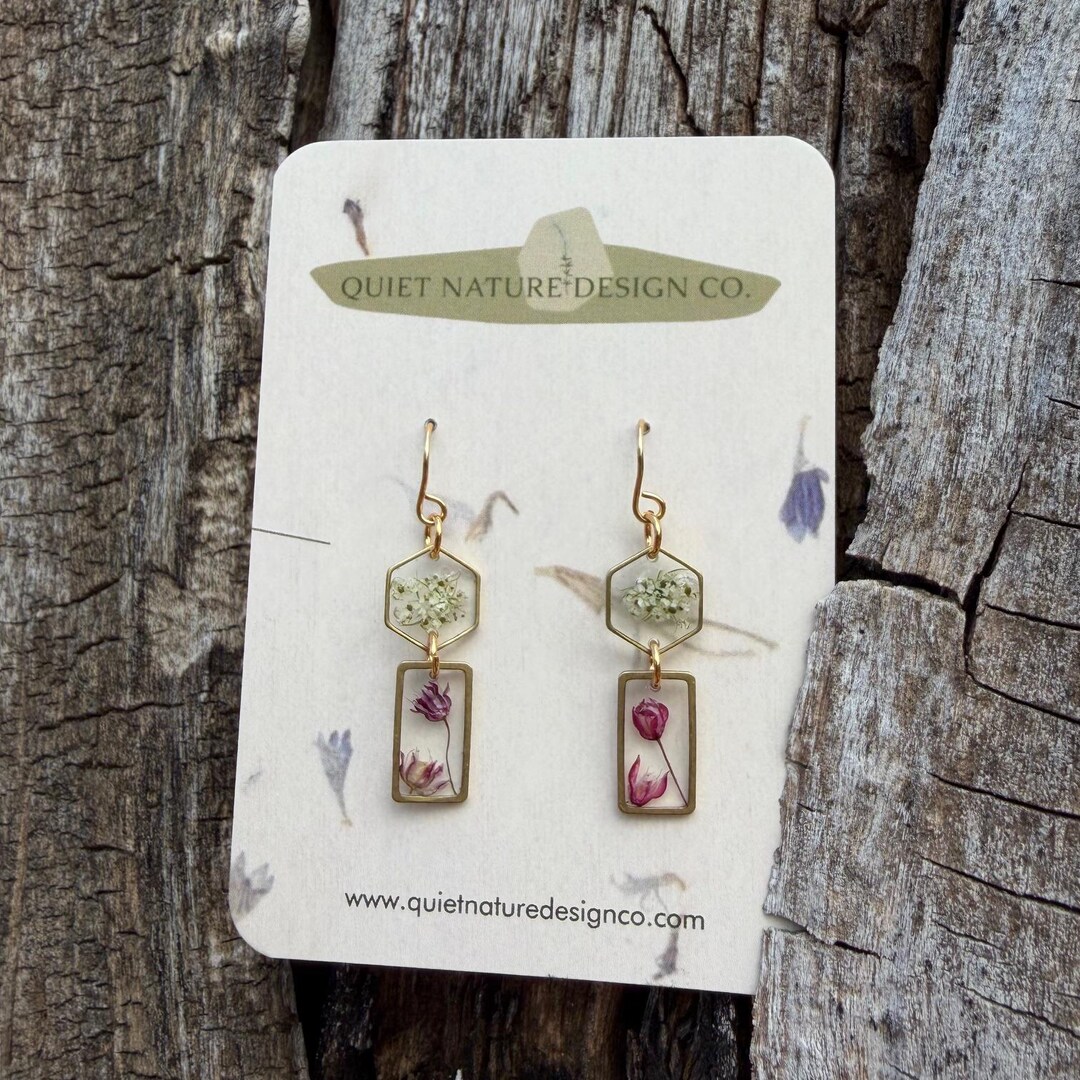 Dangle Duo - Queen Anne's Lace & Allium - Etsy