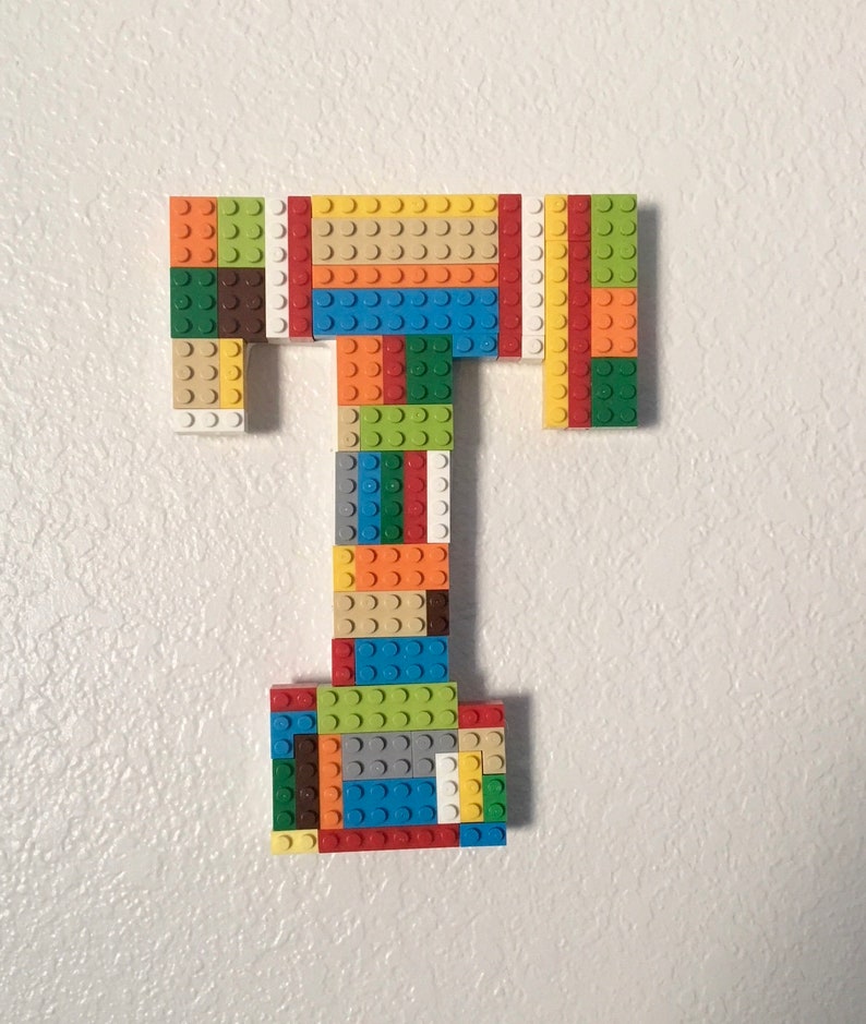 Personalized Initial T made from Lego elements | Etsy