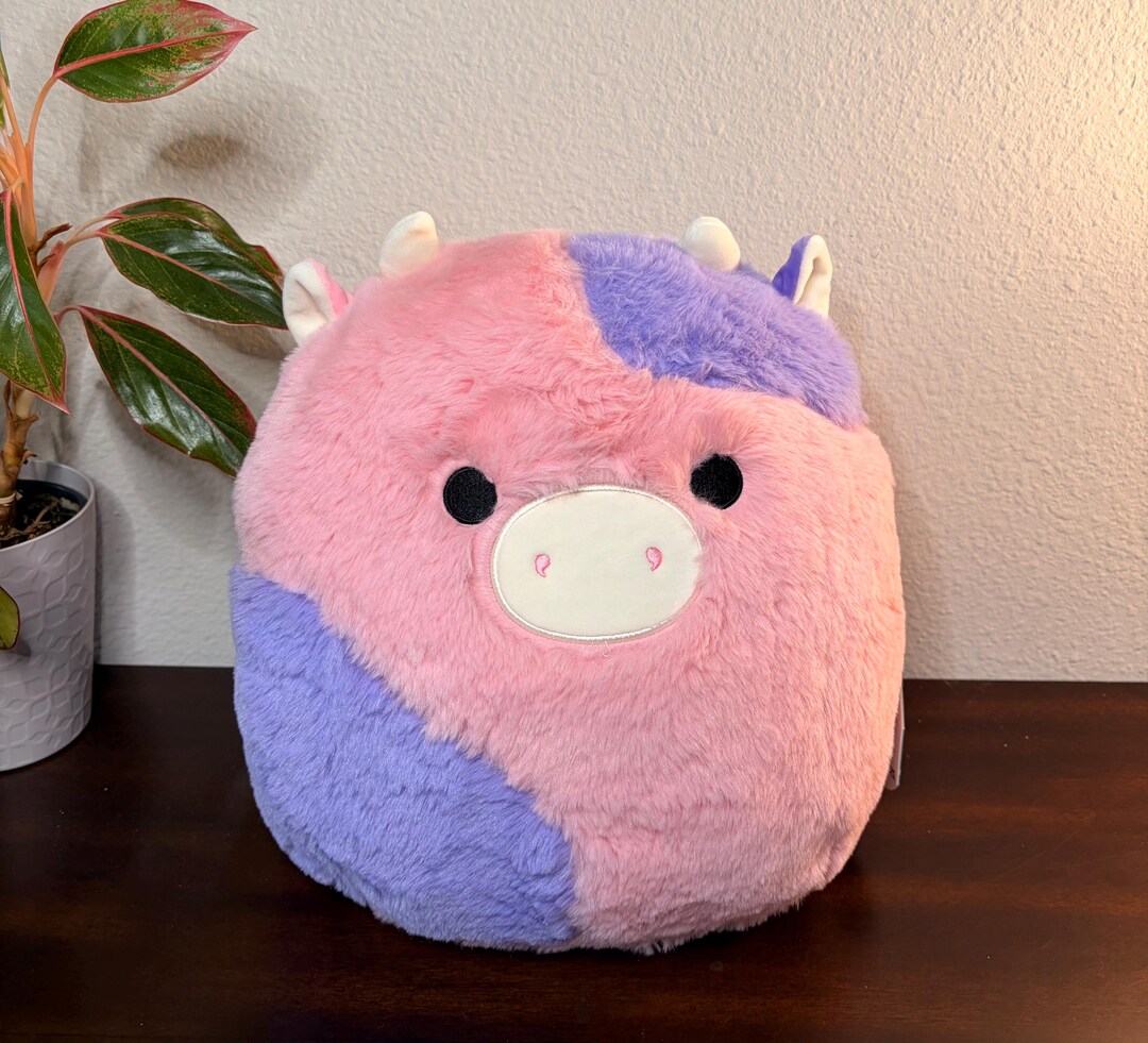 12” Squishmallows Fuzzy Patty the Pink and Purple Cow - Etsy