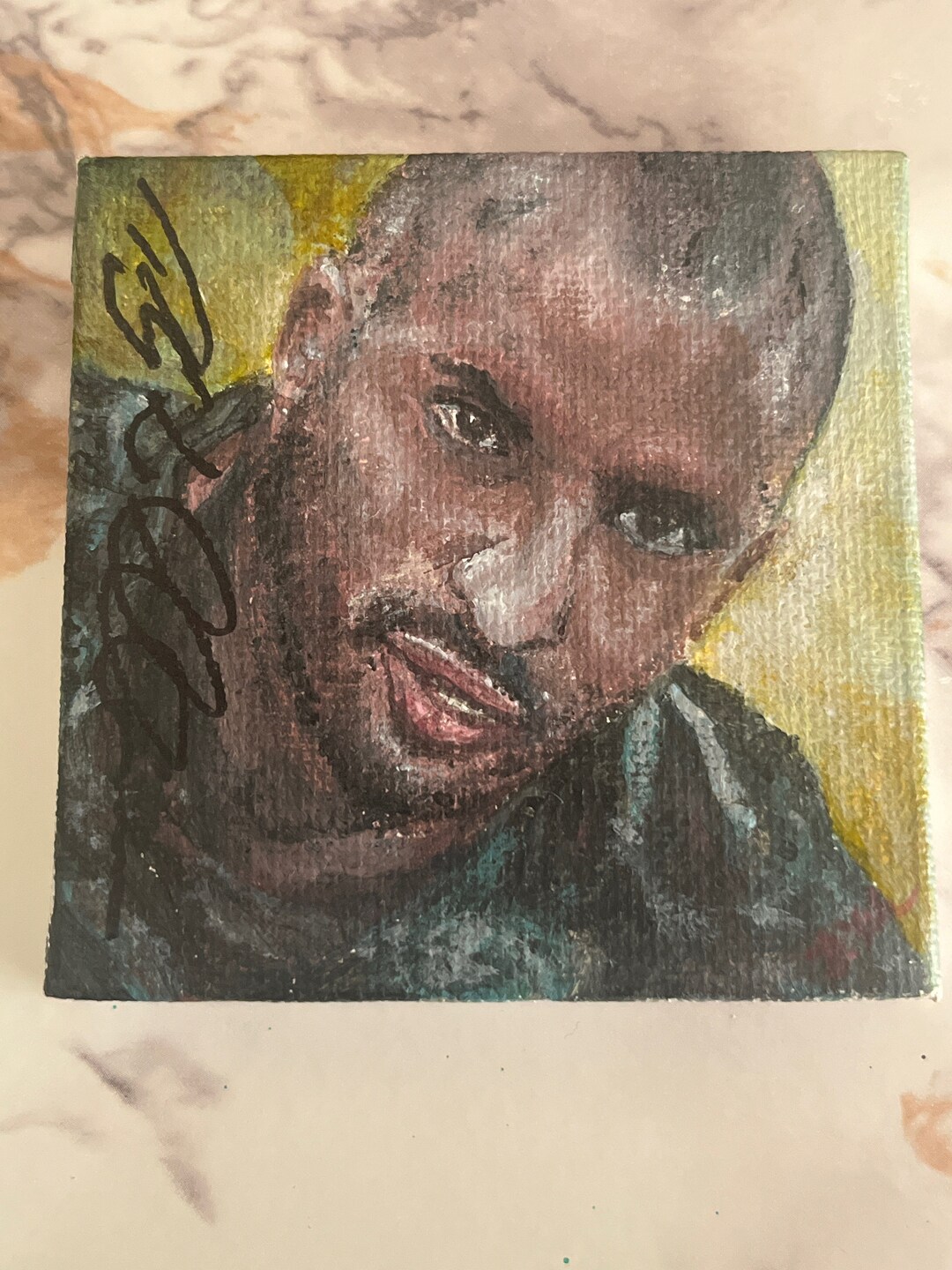 The 100 Mini Painting Lincoln Signed by Ricky Whittle Grounders Trikru ...