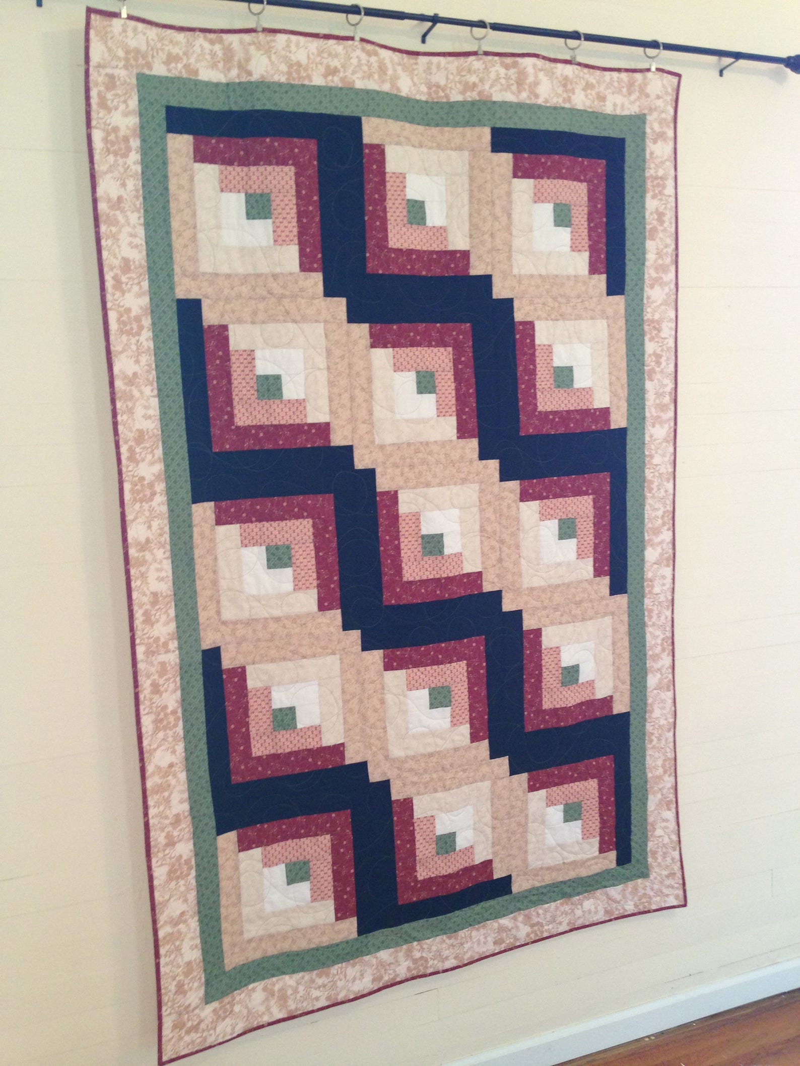 Log Cabin Quilt , Handmade Quilt, Log Cabin Pattern Quilt - Etsy