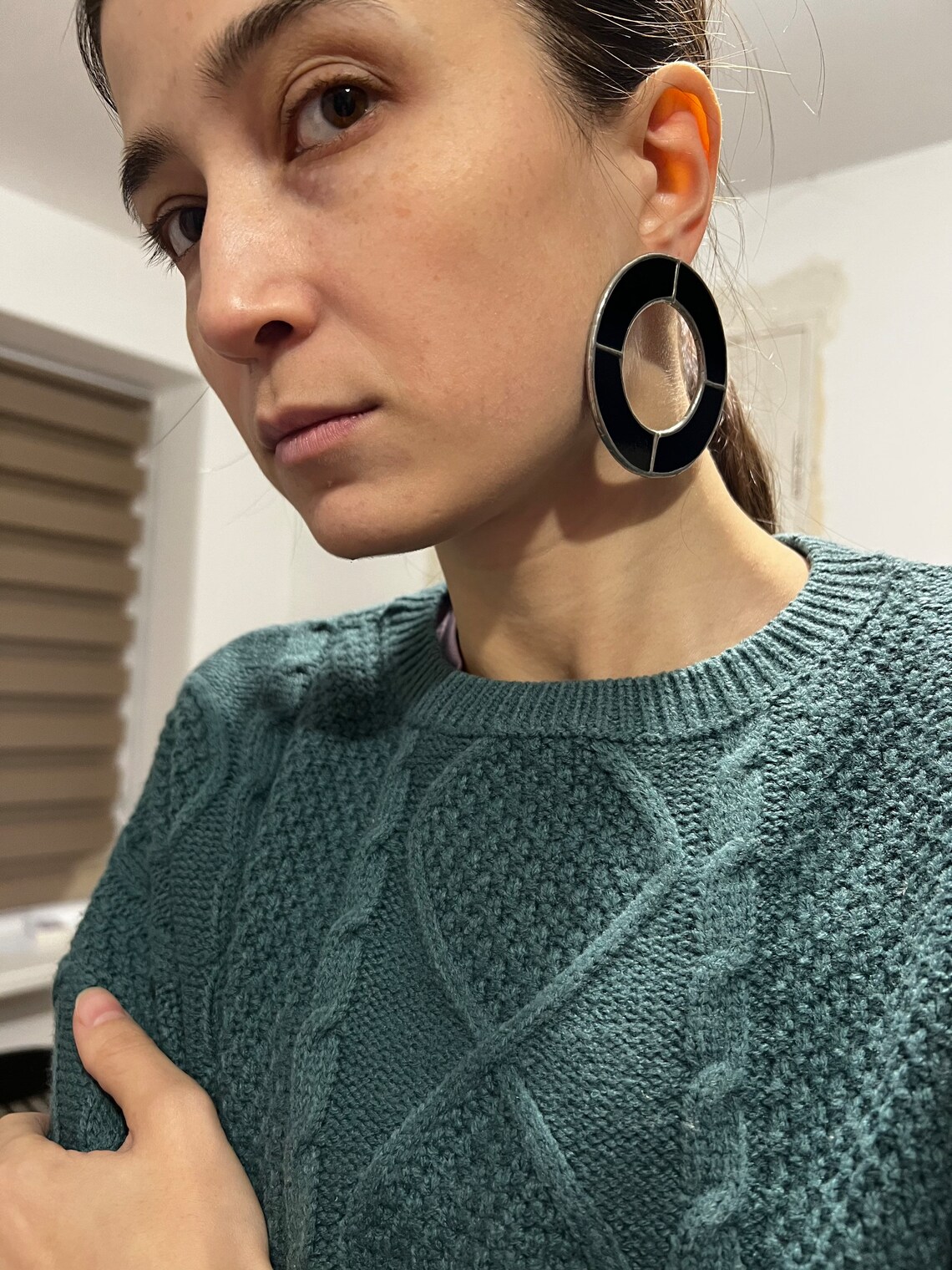 Statement Earrings for Woman Extra Large Hoop Earrings Black - Etsy