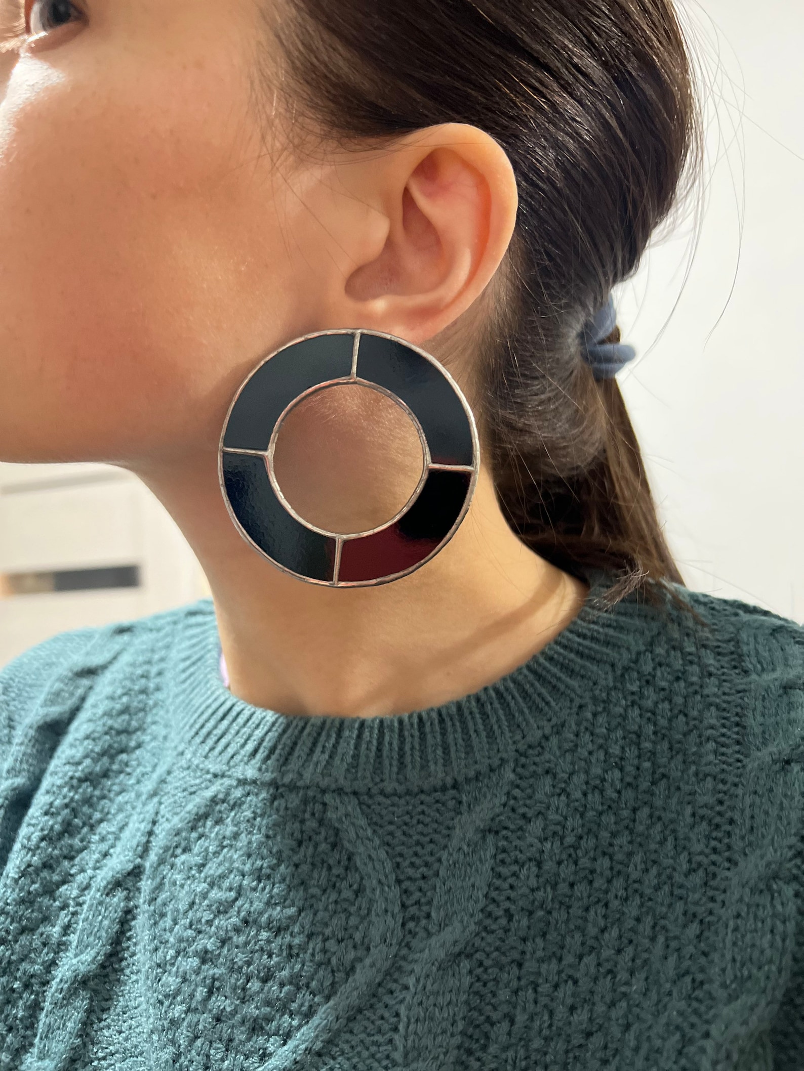 Statement Earrings for Woman Extra Large Hoop Earrings Black - Etsy