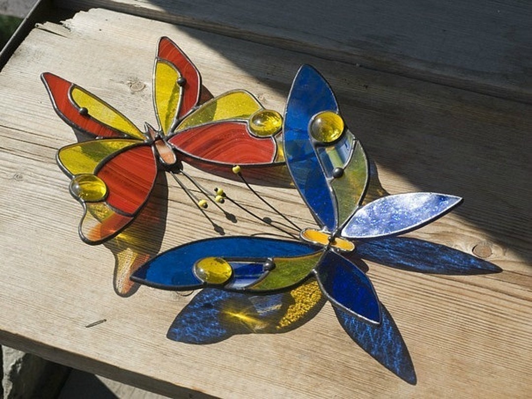 Monarch Butterfly Stained Glass Suncatcher, Butterfly Stained Glass ...
