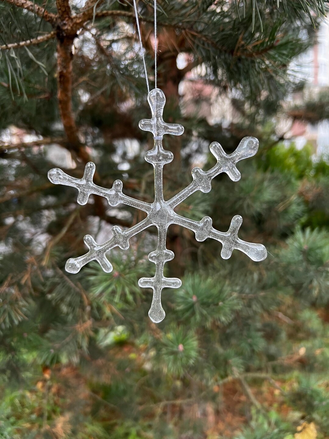 Clear Glass Snowflake – Handmade Christmas Ornament - Etsy