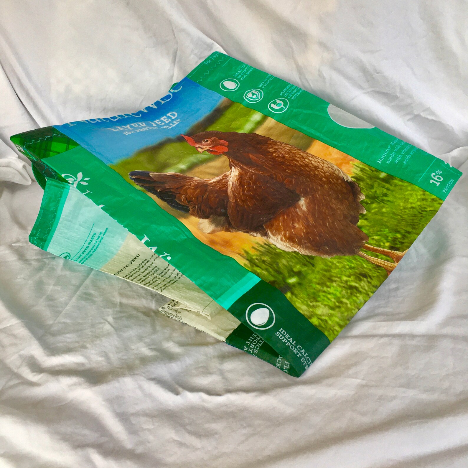 Poultry Upcycled Nuterna Nature Wise Layer Feed Tote Bag,chicken ...