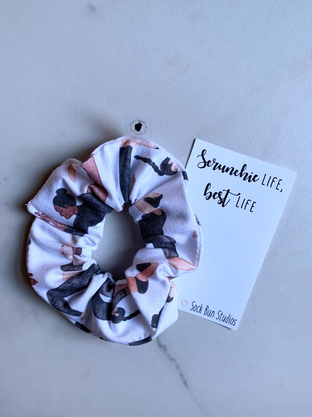 Yoga Poses Scrunchie - Scrunchies- 90s Fashion - Downward Dog - Messy ...