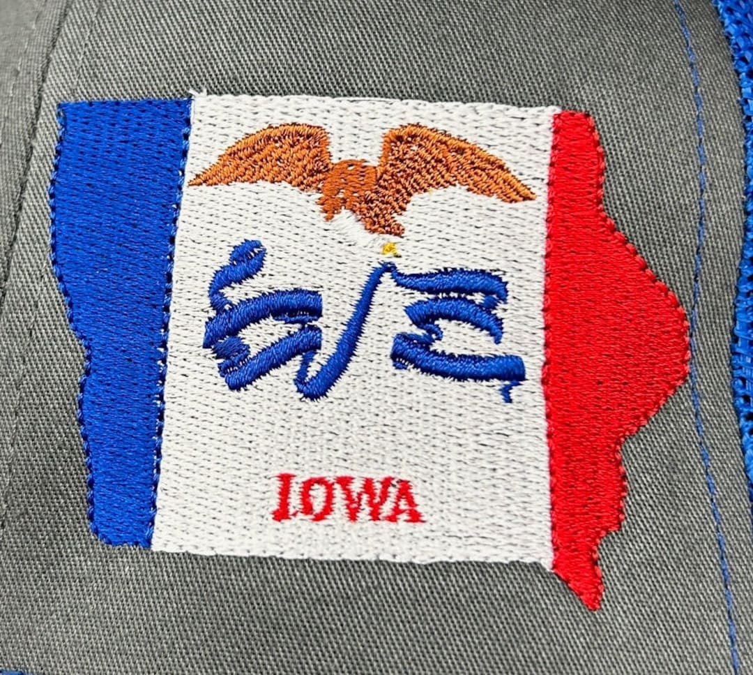 Iowa Flag Hat Embroidery - Hat Design - Embroidery for Hats - Hat Size ...