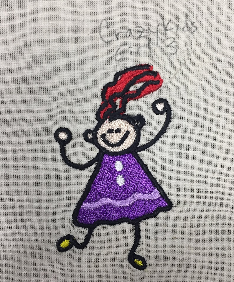 Children Line Art Machine Embroidery Design 7 Files | Etsy