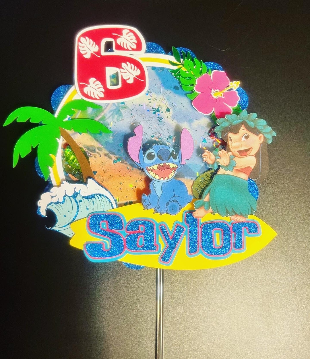 Custom 3D Llo & Stitćh Shaker Cake Topper - Etsy